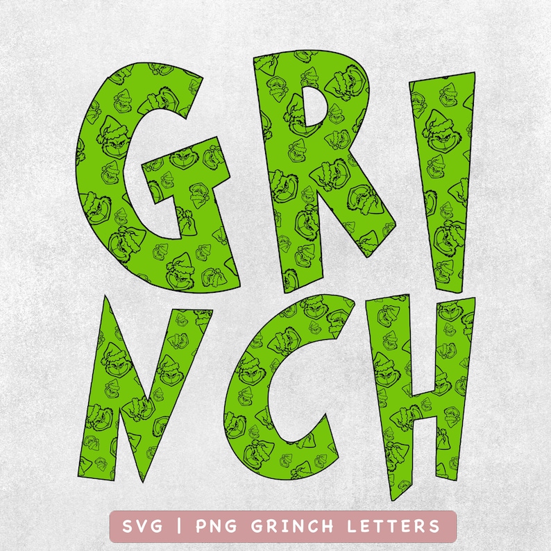 Grinch Font SVG / Christmas Grinch Clipart / Fuente de dibujos - Etsy ...