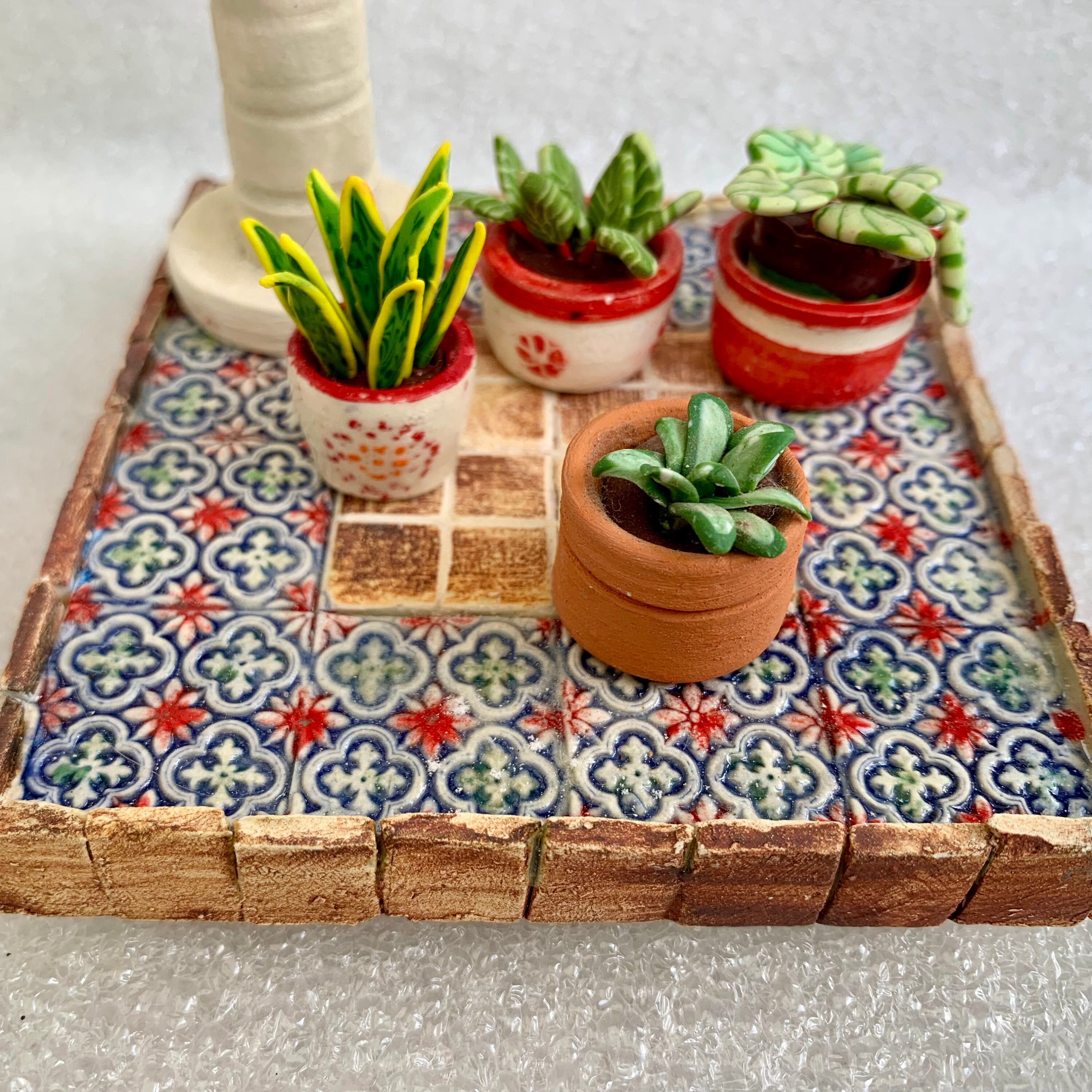 Patio With Bird Bath Miniature Mosaic Scale 1:12 - Etsy