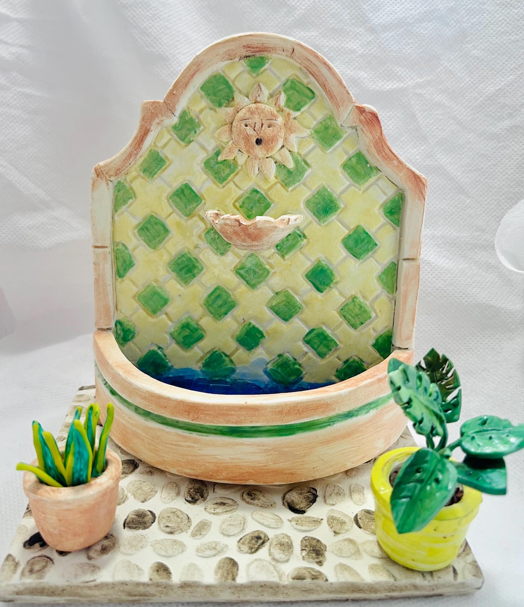 Fountain Miniature Sun Mosaic Scale 1:12 - Etsy