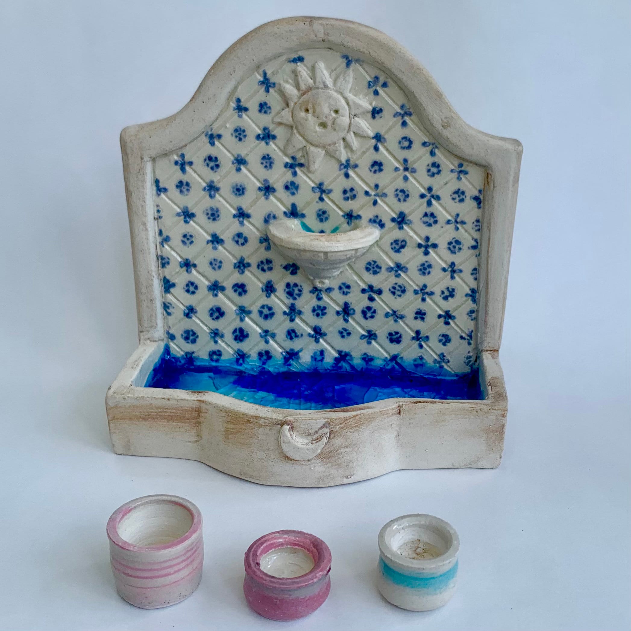 Fountain Miniature Sun Mosaic Scale 1:12 - Etsy