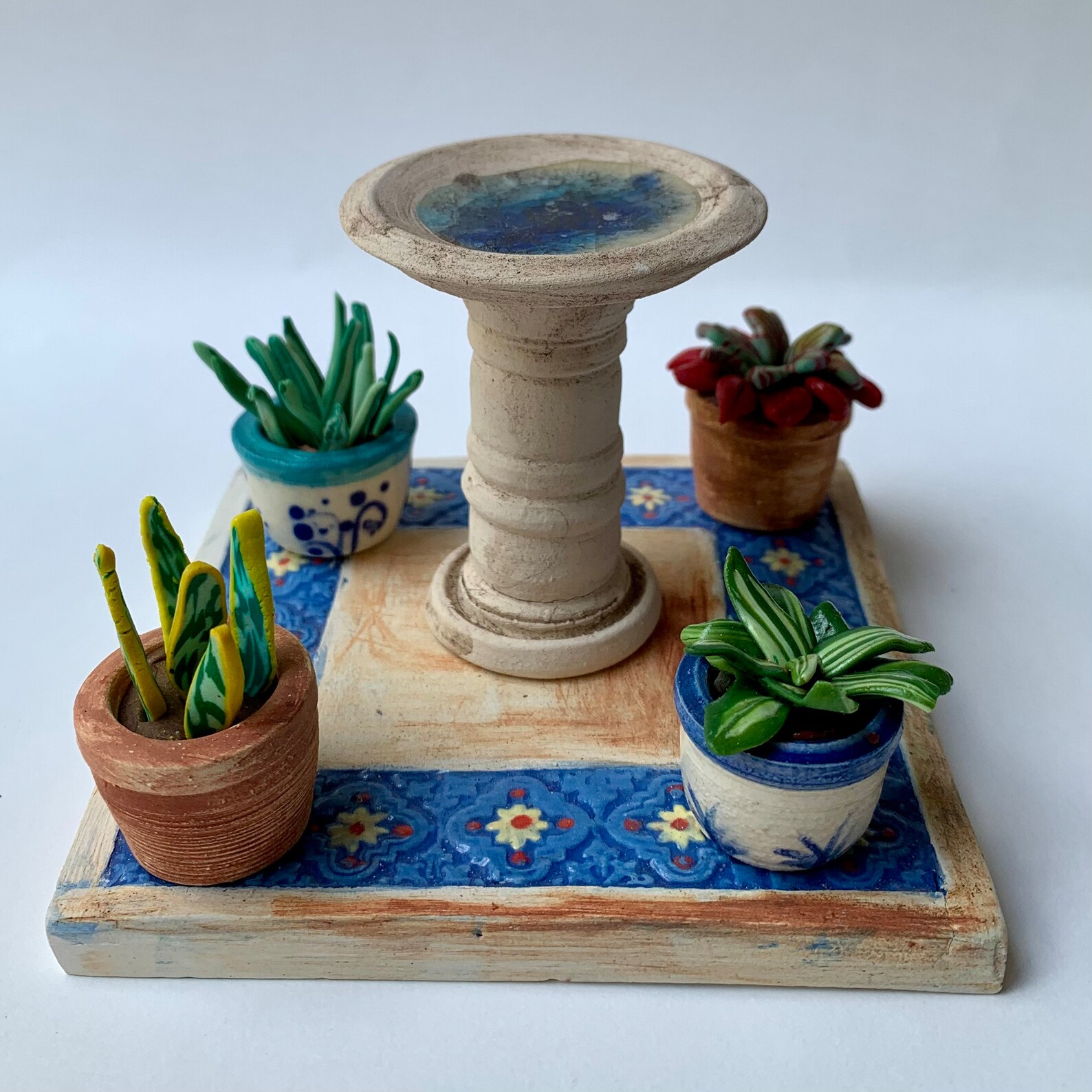 Bird Bath Miniature Patio Garden - Etsy