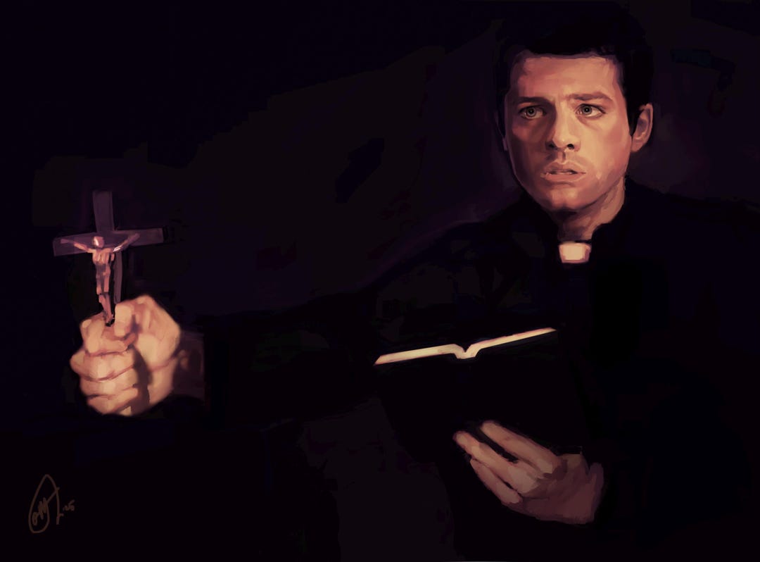 Priest Castiel SPN Art Print - Etsy