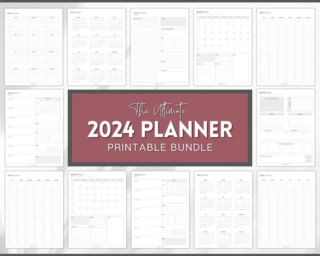 2024 Planner, DATED 2024 Printable Planner, Daily, Weekly, Monthly ...