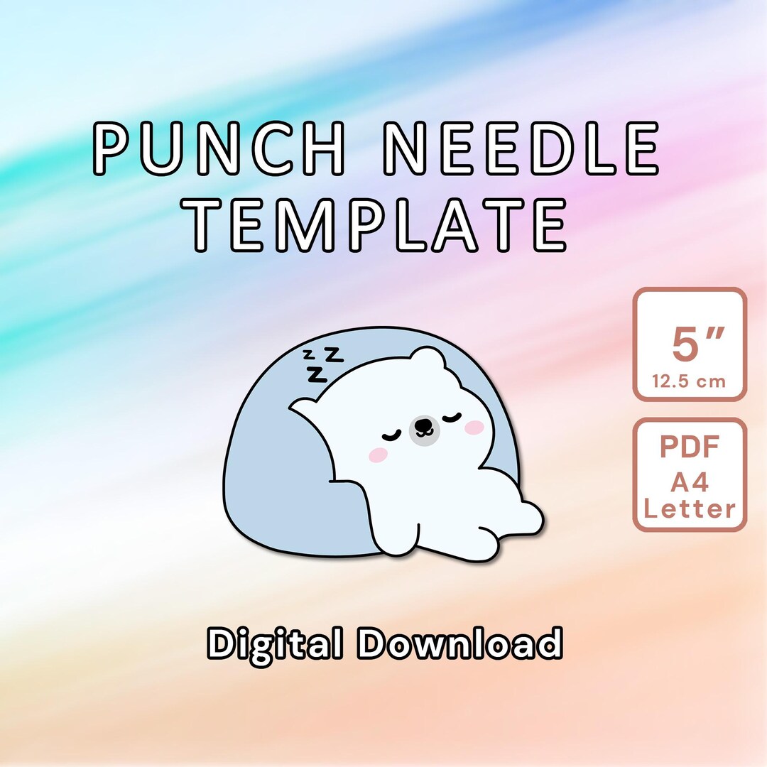 Sleeping Bear Punch Needle Pattern: DIY Mug Rug, Nursery Decor (digital ...