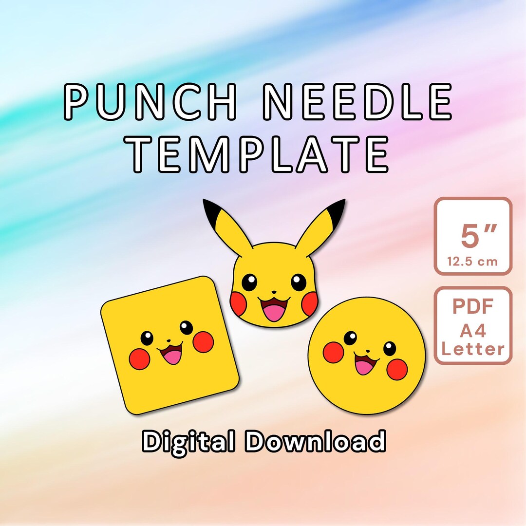 Cartoon Character Punch Needle Pattern: DIY Mug Rug Template (digital ...