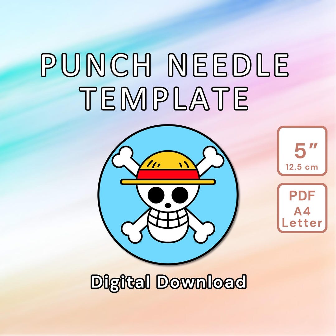 Anime Pirate Skull Punch Needle Pattern: DIY Decor (digital Download ...