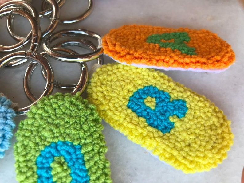 Custom Punch Needle Keychain, Colorful Custom Keyring, Bag Charm Gift ...