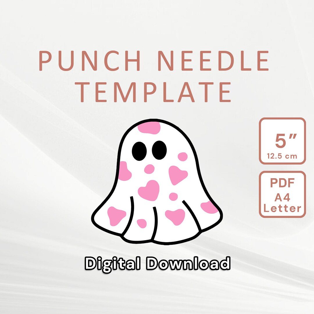 Halloween Ghost Pattern Mug Rug Punch Needle PDF Pattern Punch Needle ...