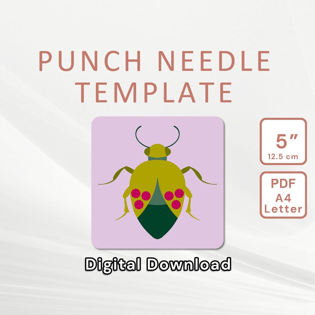Beetle Coaster Pattern Mug Rug Punch Needle PDF Pattern Punch Needle ...