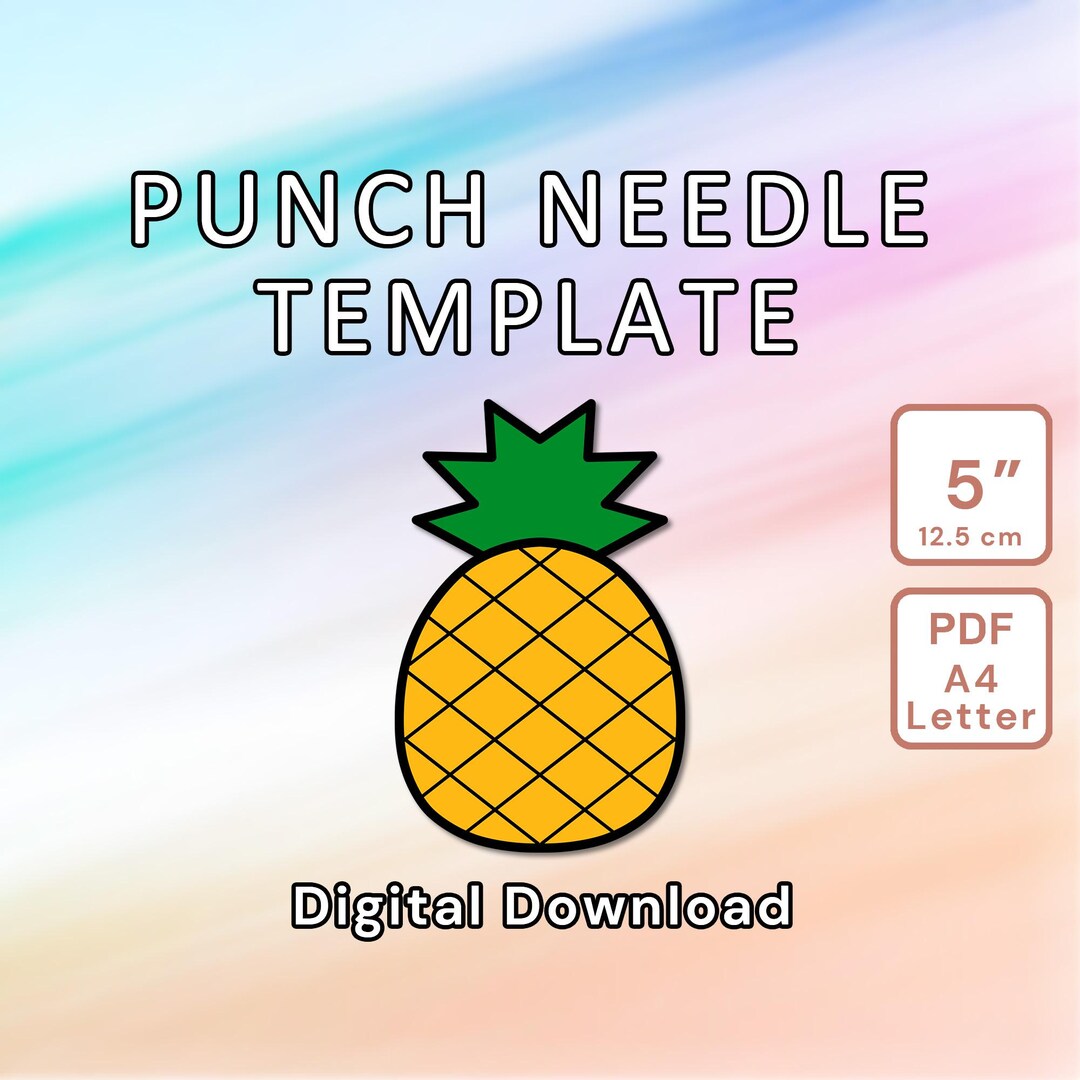 Pineapple Punch Needle Pattern: DIY 5" Mug Rug Template (digital ...