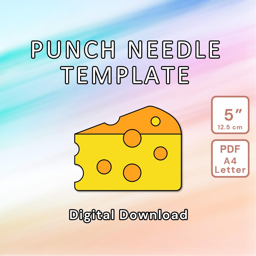 Cheese Punch Needle Pattern - DIY Template Mug Rug, Coaster, Tufted ...