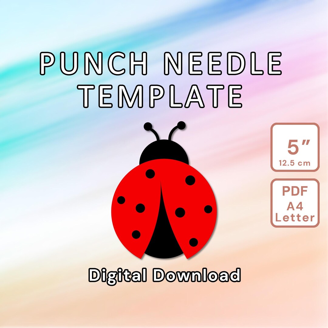 Ladybug Punch Needle Pattern: DIY Beetle Mug Rug Template (digital ...