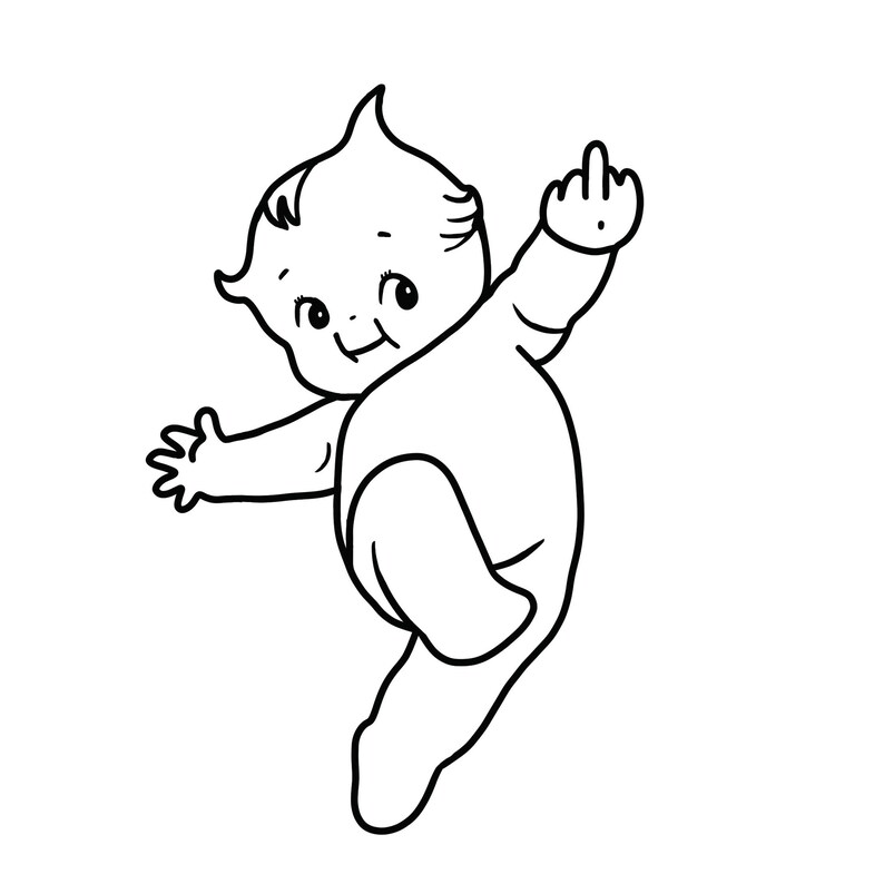 Kewpie Doll Middle Finger SVG File Funny Vintage - Etsy