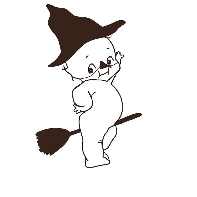 Kewpie Witch SVG Vintage Halloween - Etsy
