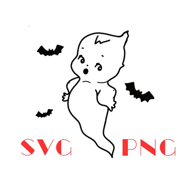 Ghost Kewpie Halloween Vintage SVG File PNG File - Etsy