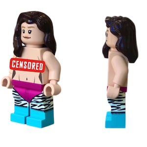 Naked Minifigures With Breasts – Custom Design Printed on L*GO Parts – Skin Tone – Torso With ...