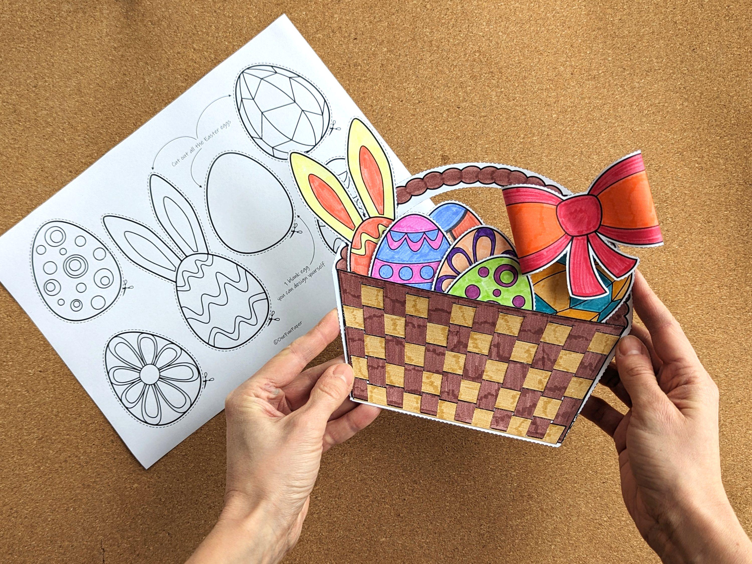 Easter Basket Paper Weaving Craft: Printable Cut & Weave Activity for ...
