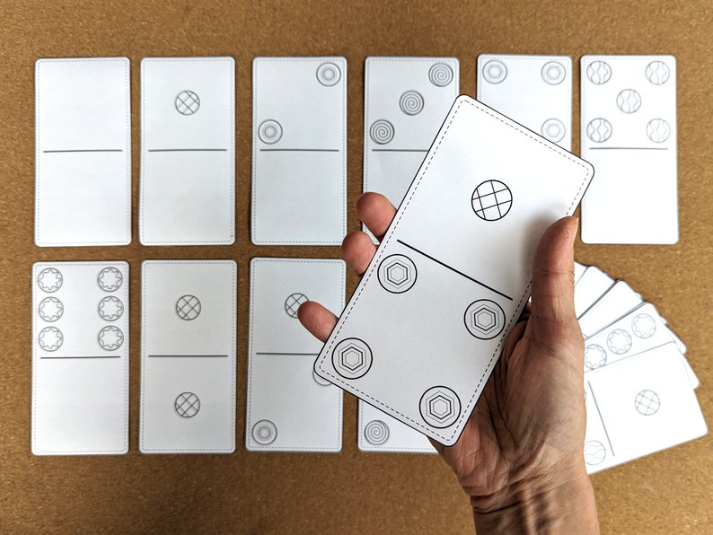 Printable Domino Game for Kids, Big Size of Cards, for Black and White ...