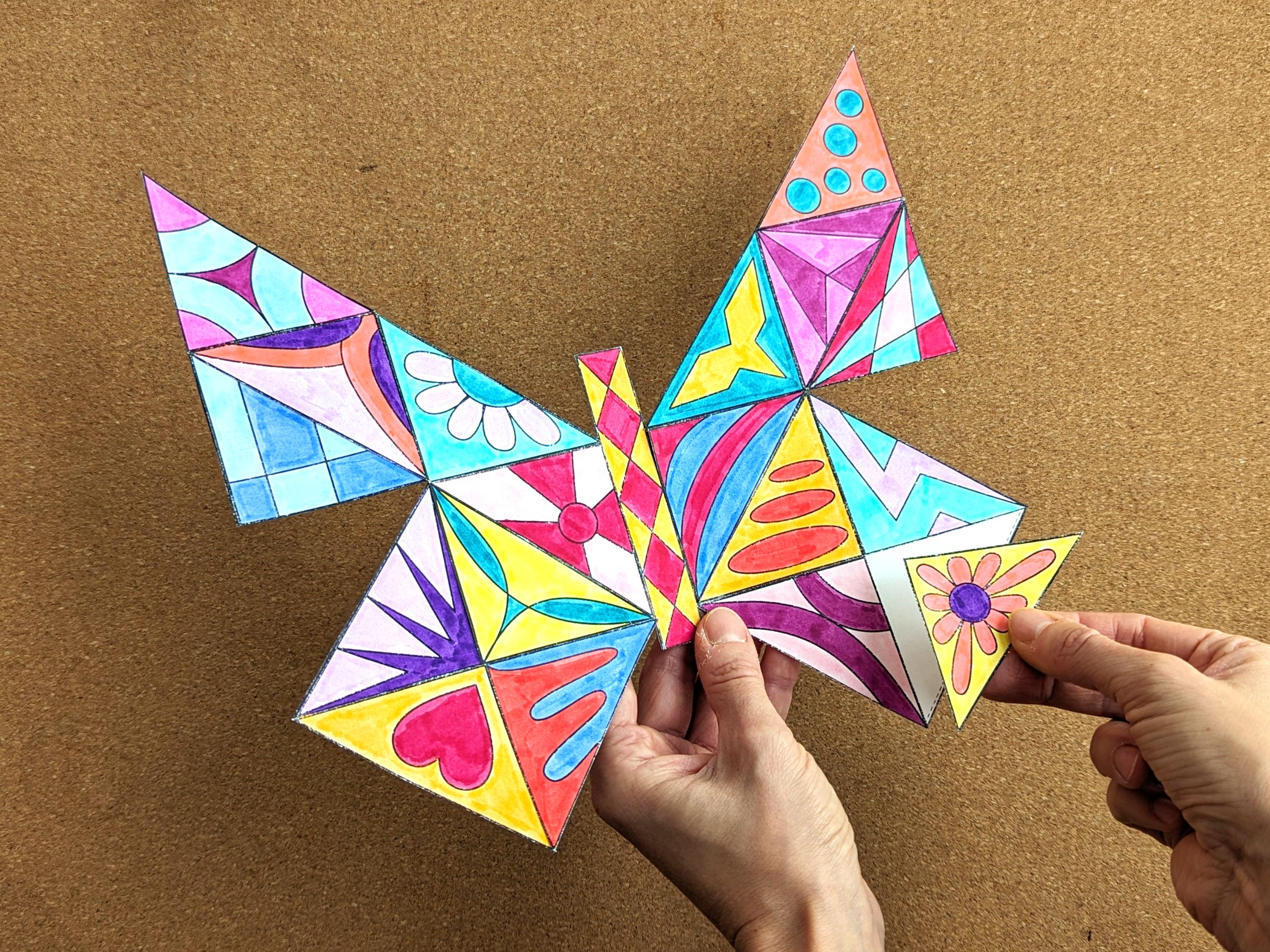 Patchwork Butterfly Craft Template. Spring Paper Cut & Paste Activity ...