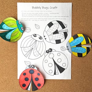 Bubbly Bugs Craft: Easy Cut & Paste Paper Activity (PDF Pattern) - Etsy