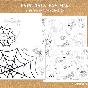 Spider and Insects Paper Craft, Kids Coloring Pages, Homeschool ...