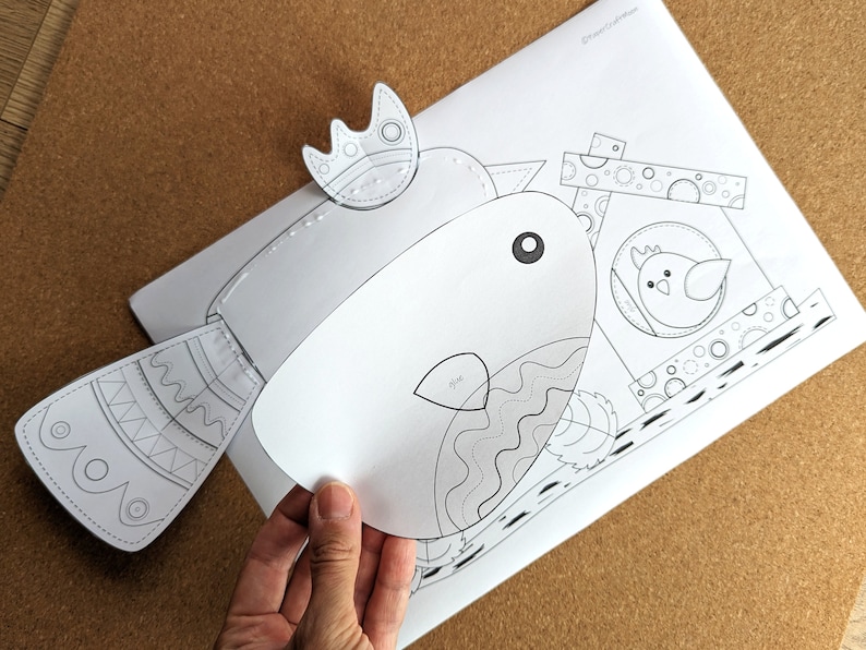 3D Bird Simple Paper Craft for Kids, Preschool Activity, Kids Coloring ...