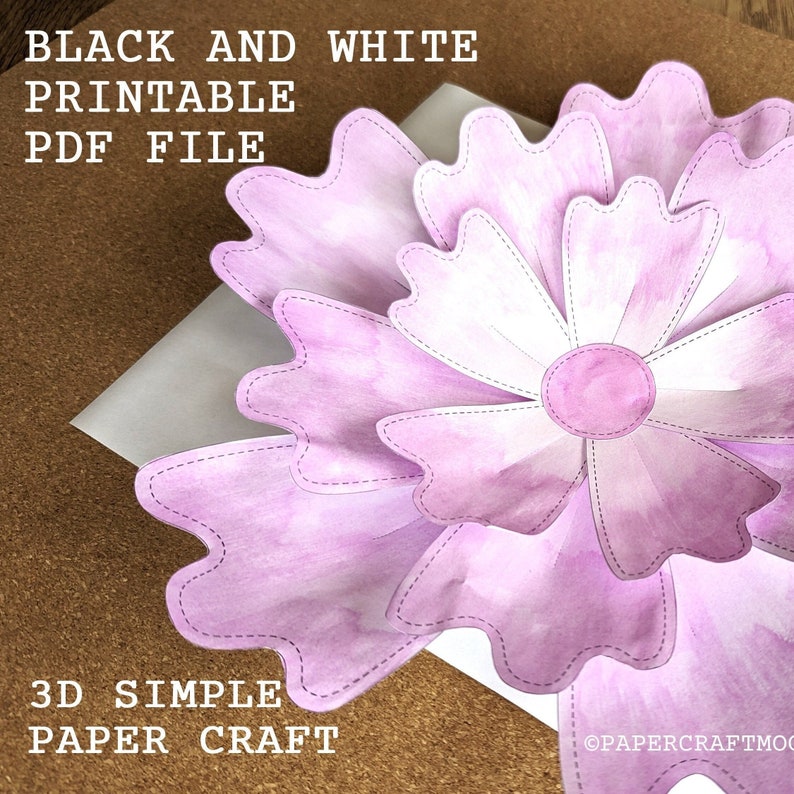 3D Flower Easy Paper Craft for Kids: Cut and Paste Activity (printable ...