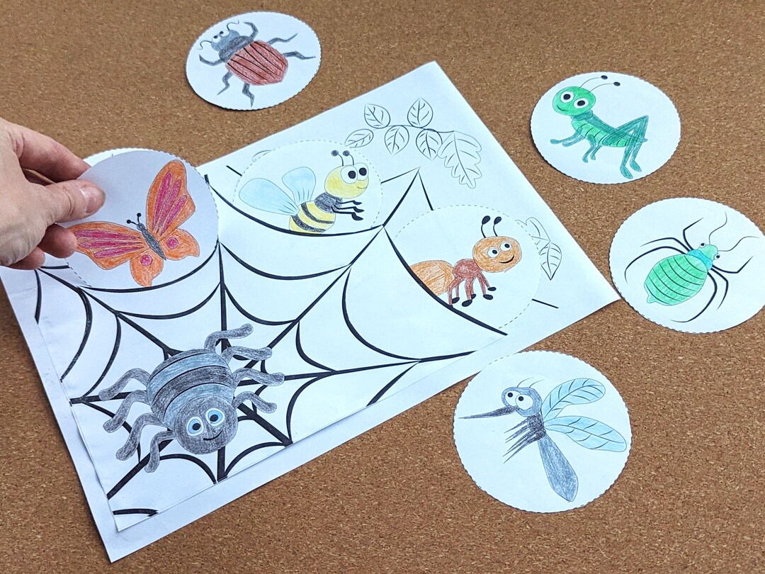 Spider and Insects Paper Craft, Kids Coloring Pages, Homeschool ...