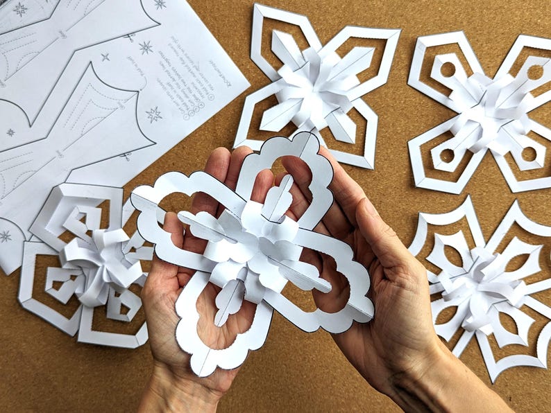 Easy 3D Snowflakes Paper Craft: Winter Cut and Paste Activity for Kids ...