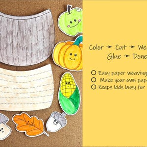 Fall Basket Paper Weaving Craft: Autumn Cut & Paste Activity (printable ...