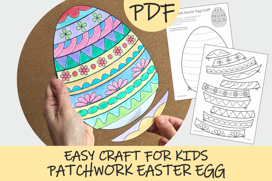 Patchwork Easter Egg Paper Craft: Spring Cut and Paste Activity for ...