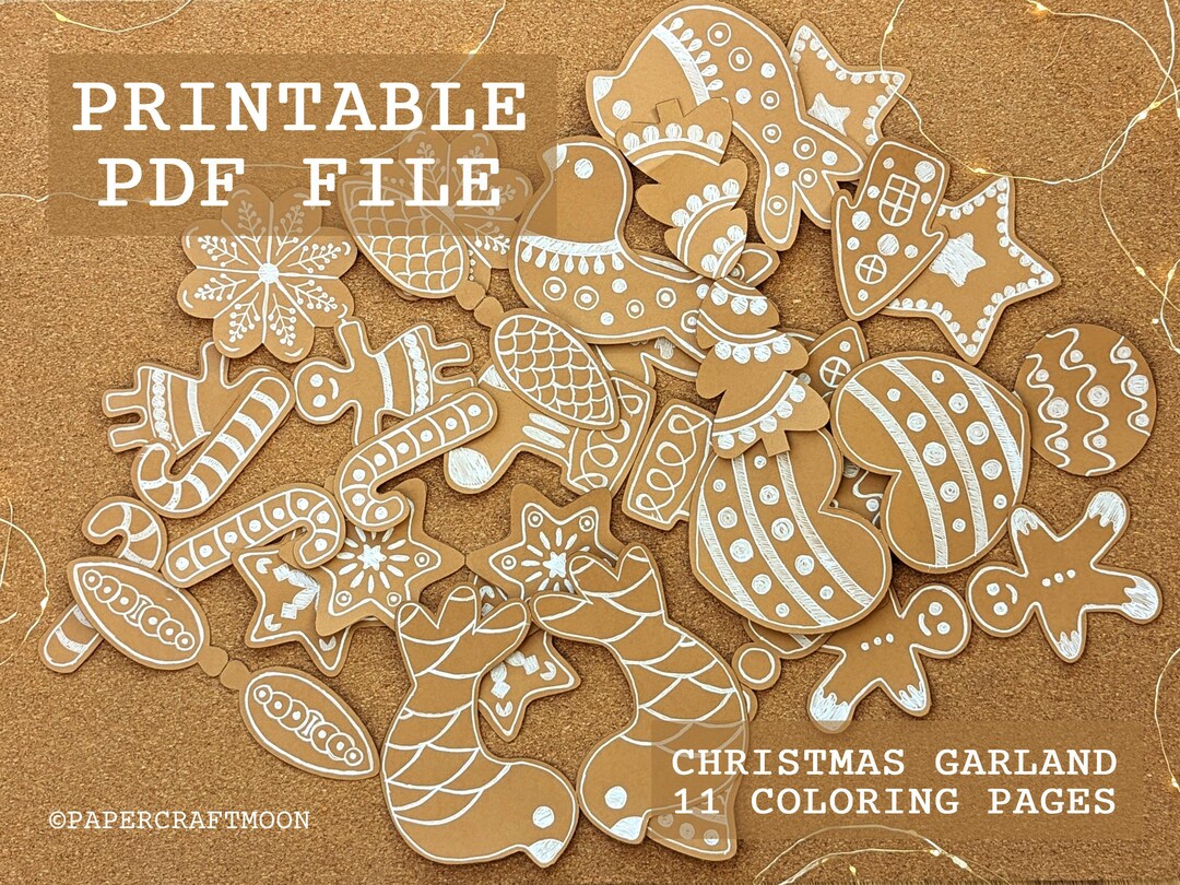 PDF Digital File, Christmas Paper Cookies Garland, Easy Crafts for Kids ...