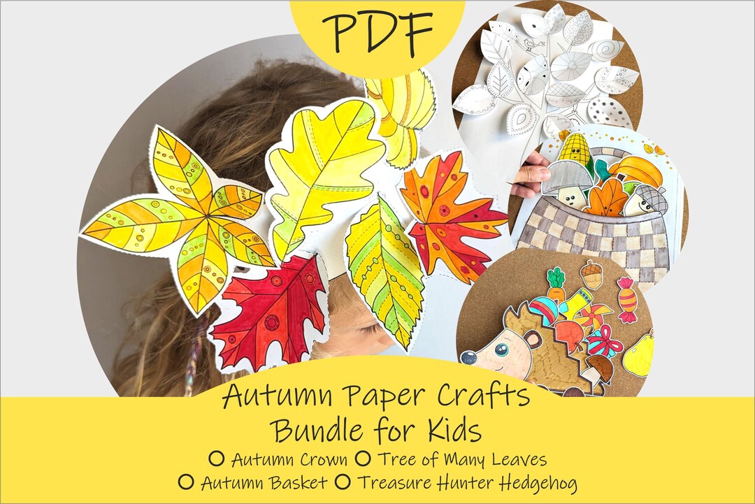 Autumn Paper Crafts Bundle for Kids – 4 Easy Fall Activities Printable ...