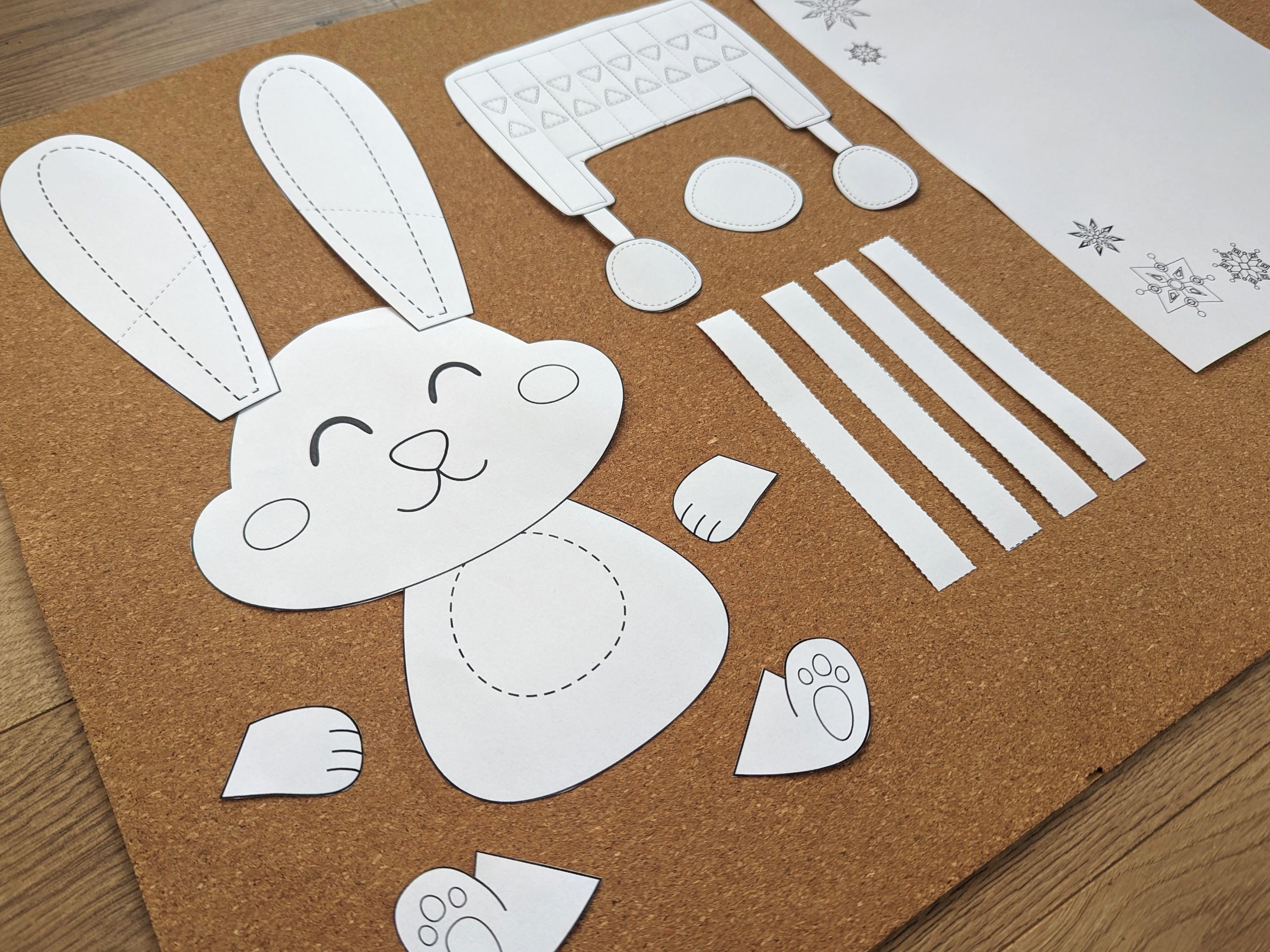 Rabbit in A Hat Simple Paper Craft for Kids, Winter Preschool Activity ...