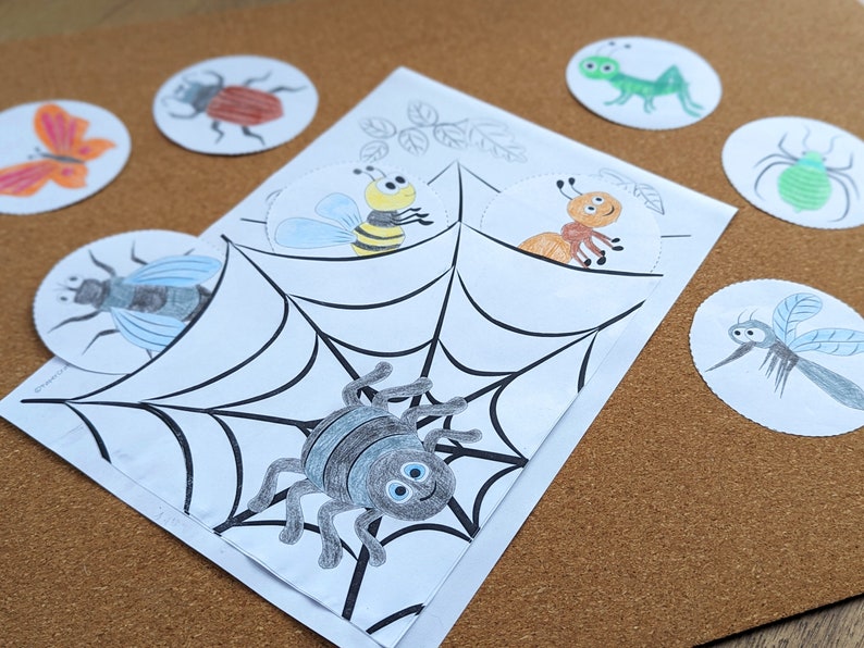 Spider and Insects Paper Craft, Kids Coloring Pages, Homeschool ...