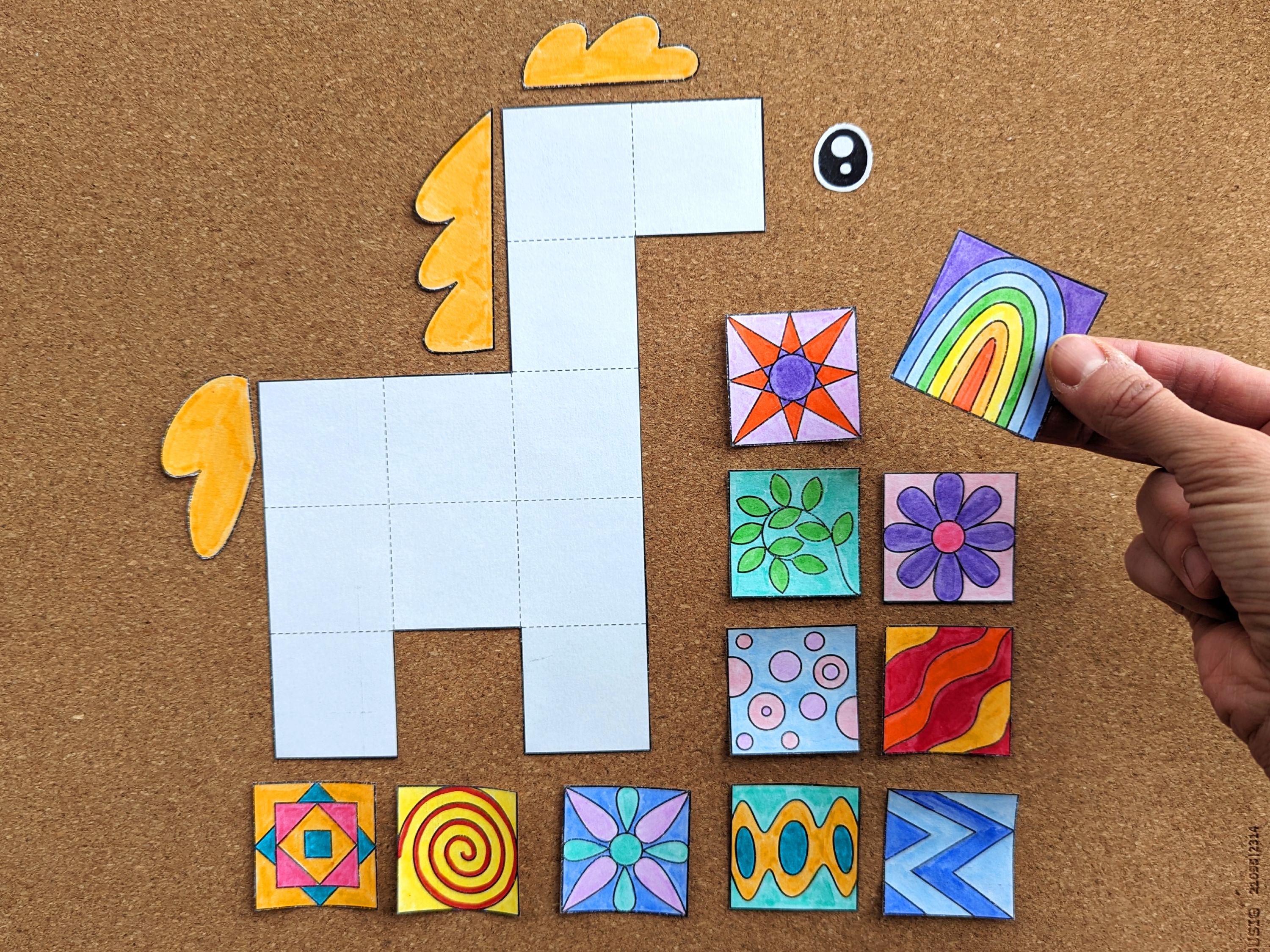 Patchwork Horse Craft Template: Fun and Easy Paper Activity for Kids ...
