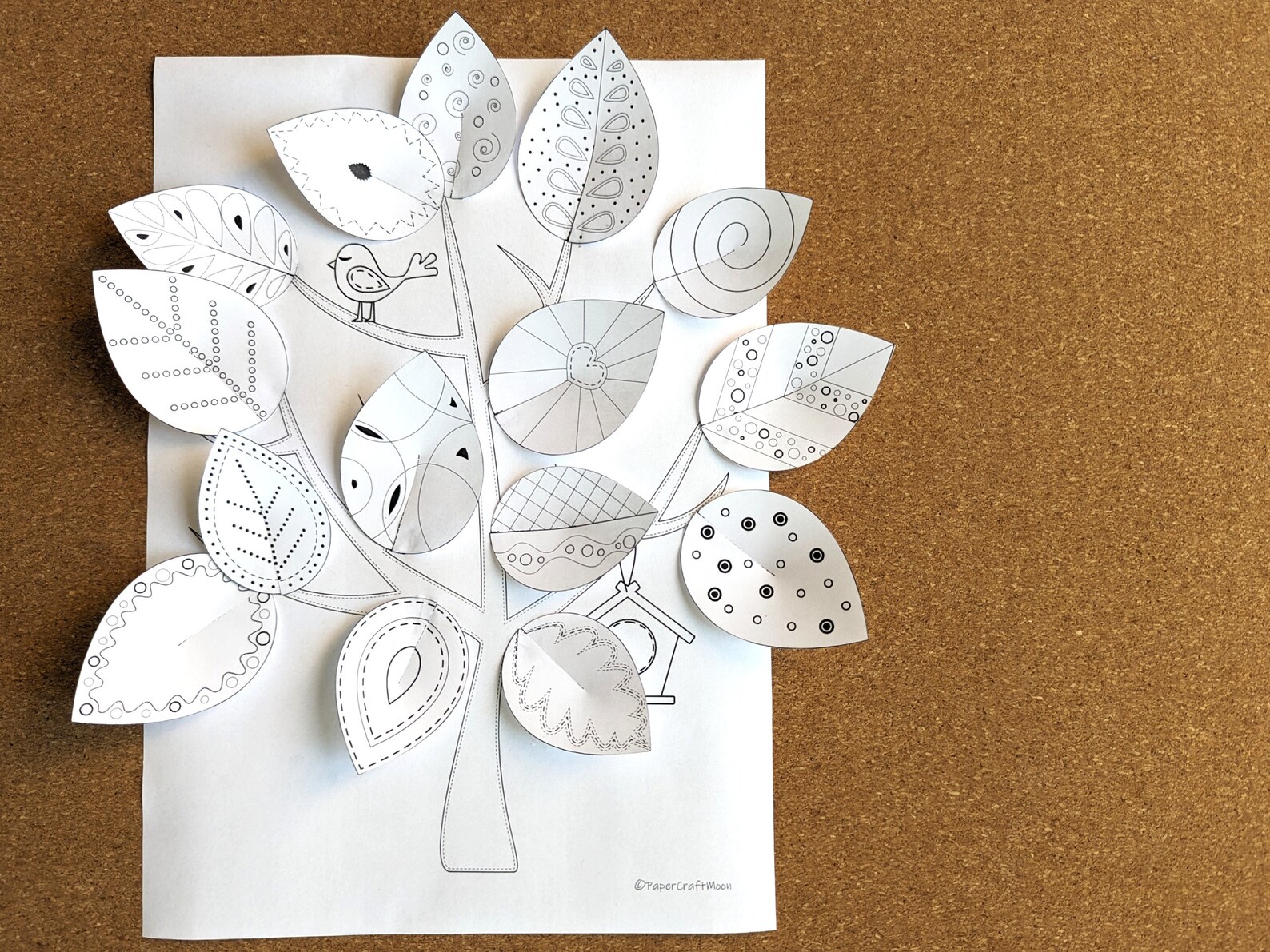 3D Paper Tree Craft for Kids: Autumn Cut & Paste Activity, Coloring ...