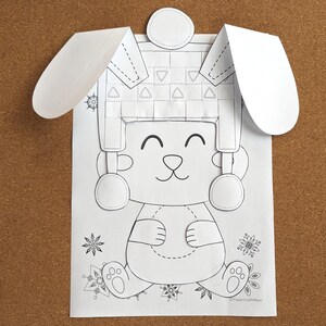Rabbit in A Hat Simple Paper Craft for Kids, Winter Preschool Activity ...