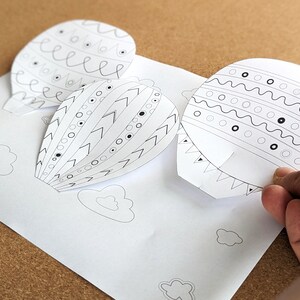 3D Hot Air Balloons Simple Paper Craft for Kids, Preschool Activity ...