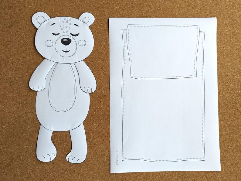 Teddy Bear Paper Craft for Kids: Autumn Preschool Activity (printable ...