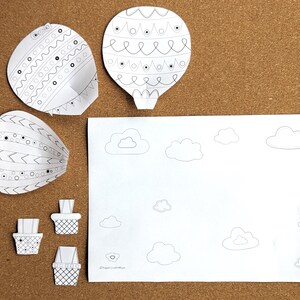 3D Hot Air Balloons Simple Paper Craft for Kids, Preschool Activity ...