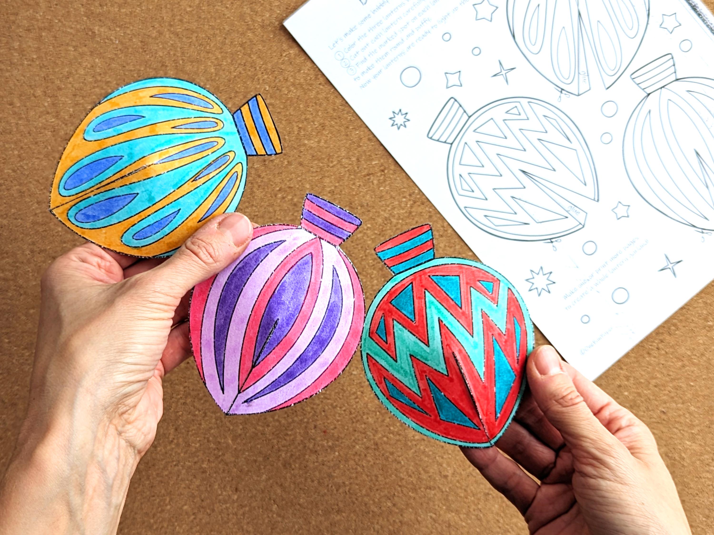 3D Paper Lanterns Garland Craft — Easy Kids Christmas Activity ...