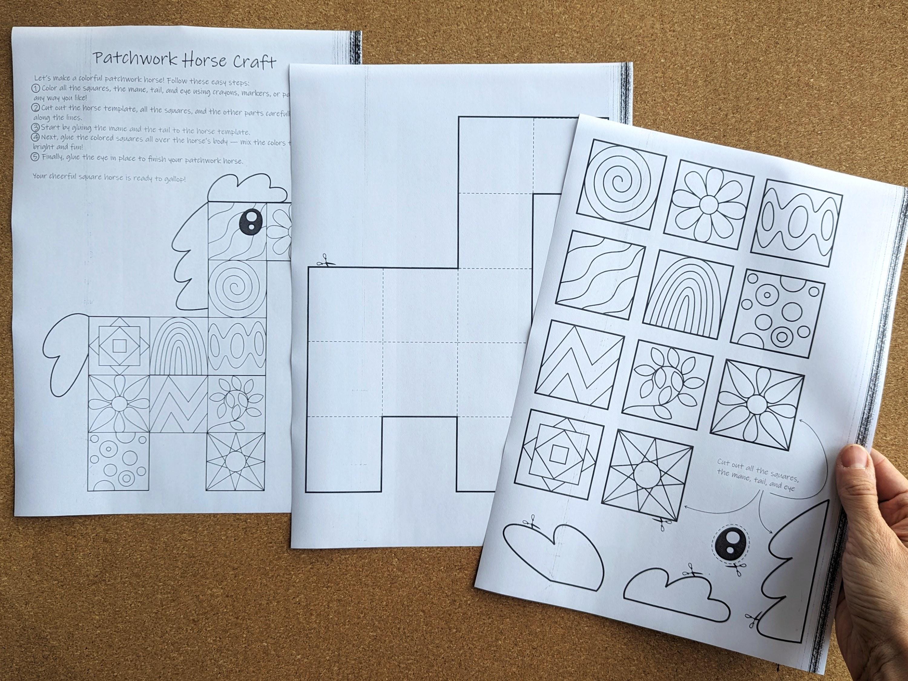 Patchwork Horse Craft Template: Fun and Easy Paper Activity for Kids ...