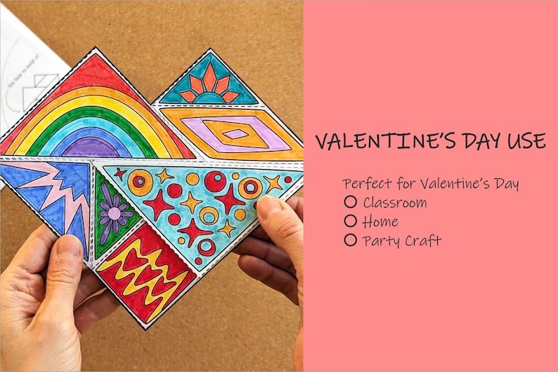 Patchwork Heart Craft for Kids: Valentine’s Day Printable, Tangram ...