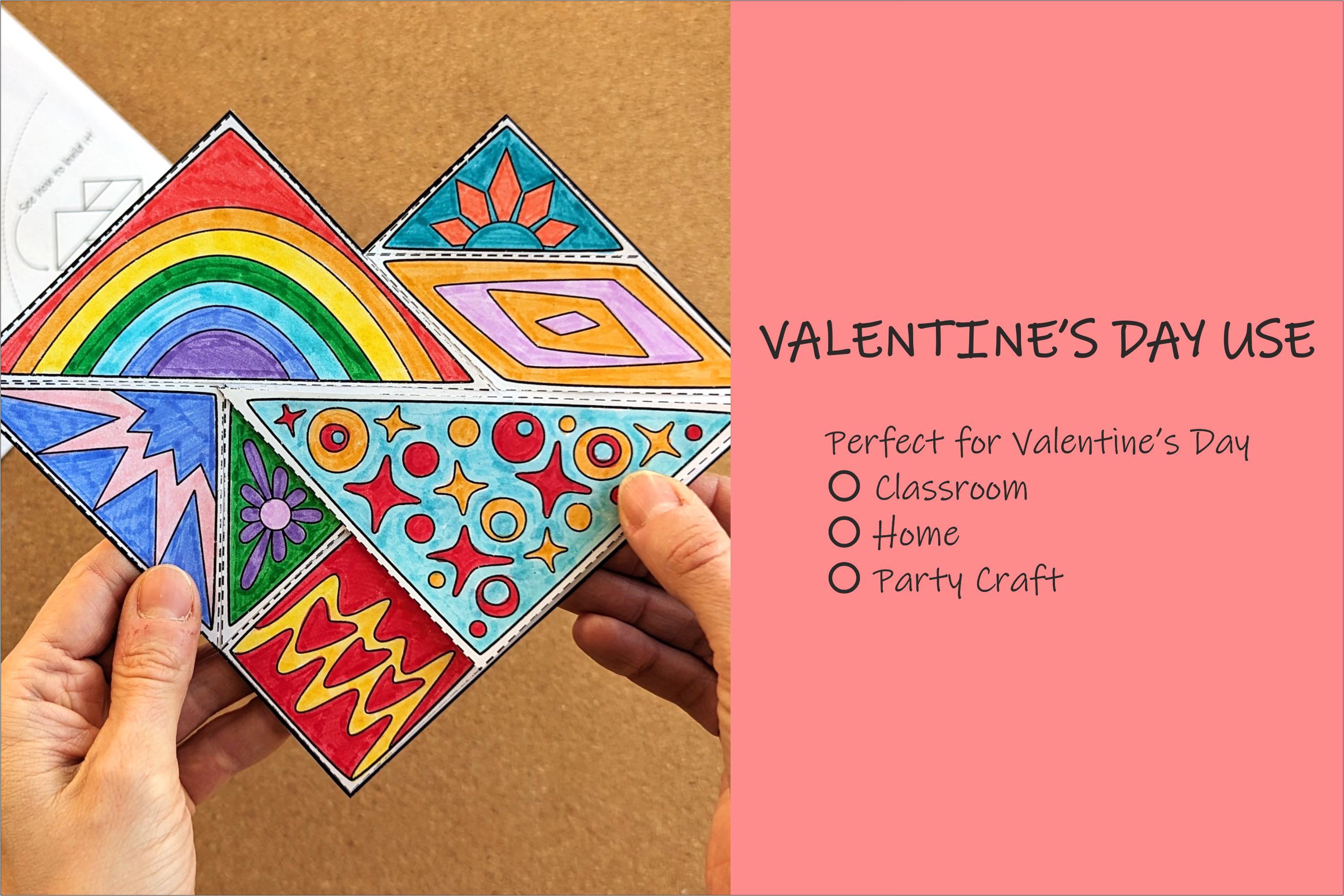 Patchwork Heart Craft for Kids: Valentine’s Day Printable, Tangram ...
