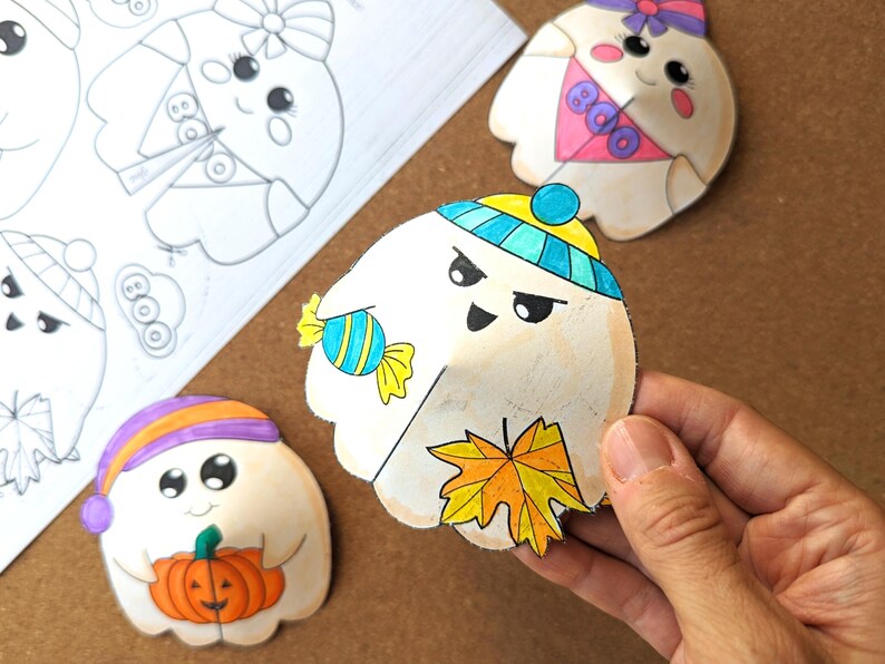 Bubbly Ghosts Craft: Easy Halloween Paper Cut and Paste Craft for Kids ...