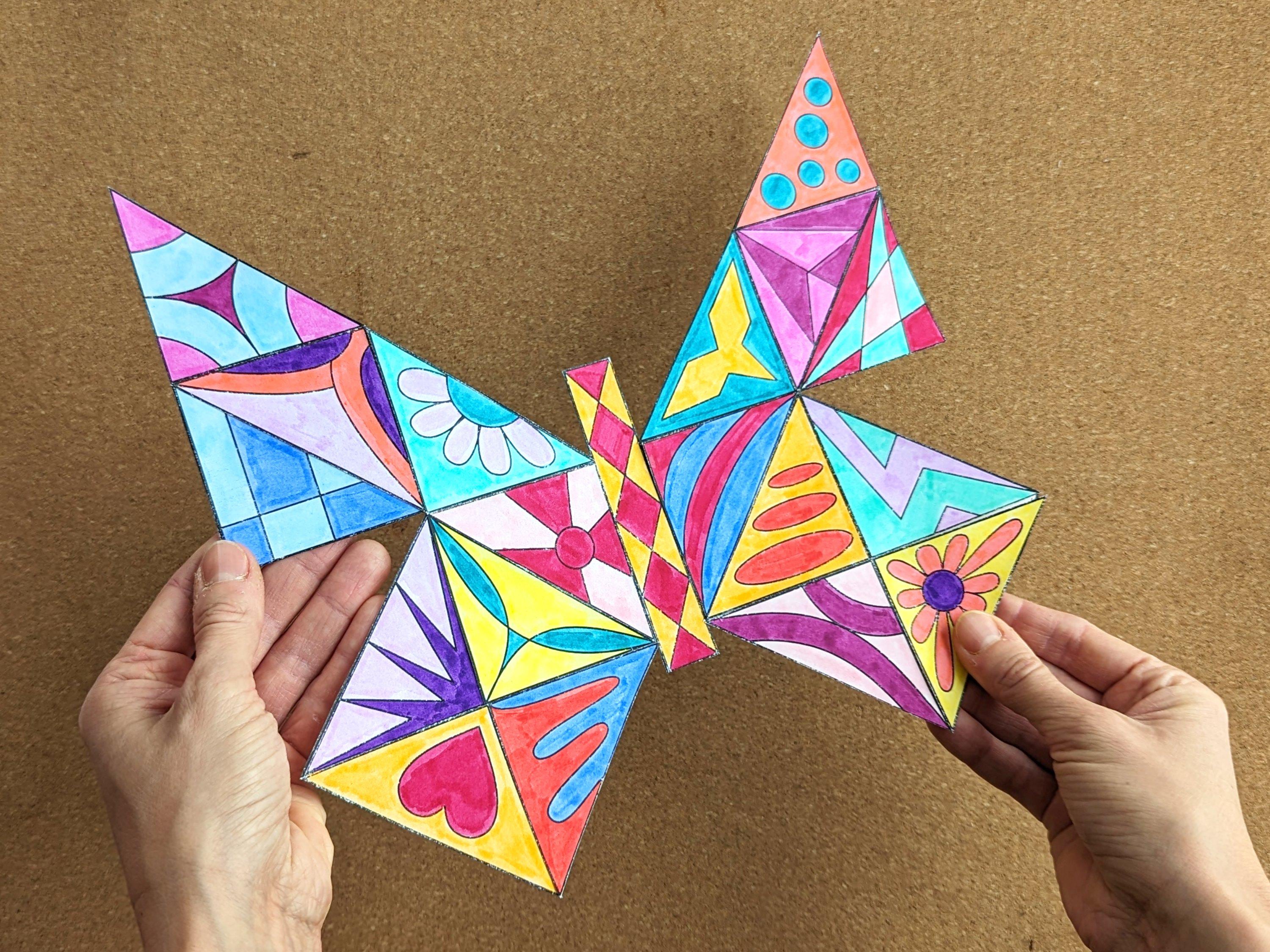 Patchwork Butterfly Craft Template. Spring Paper Cut & Paste Activity ...