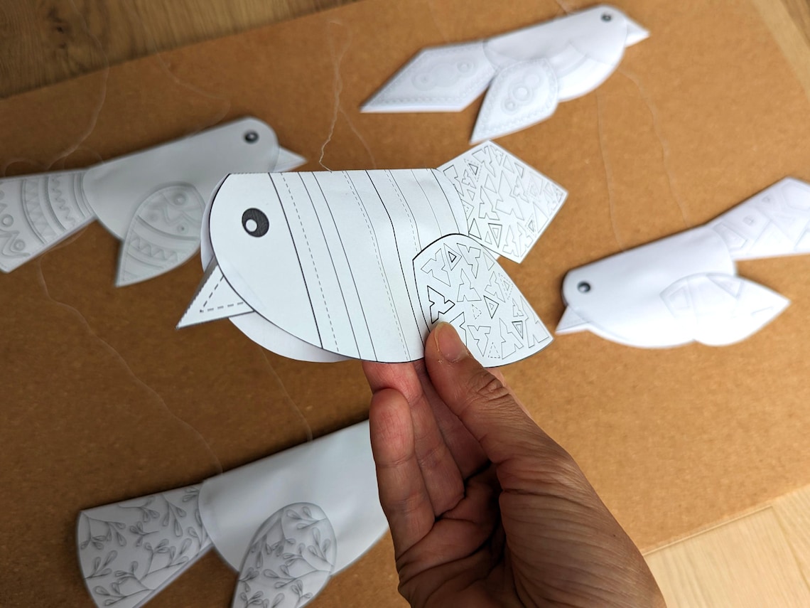 DIY Paper Bird Mobile: Printable Craft Kit for Kids (digital Download ...