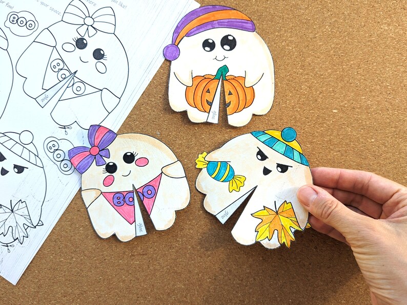Bubbly Ghosts Craft: Easy Halloween Paper Cut and Paste Craft for Kids ...