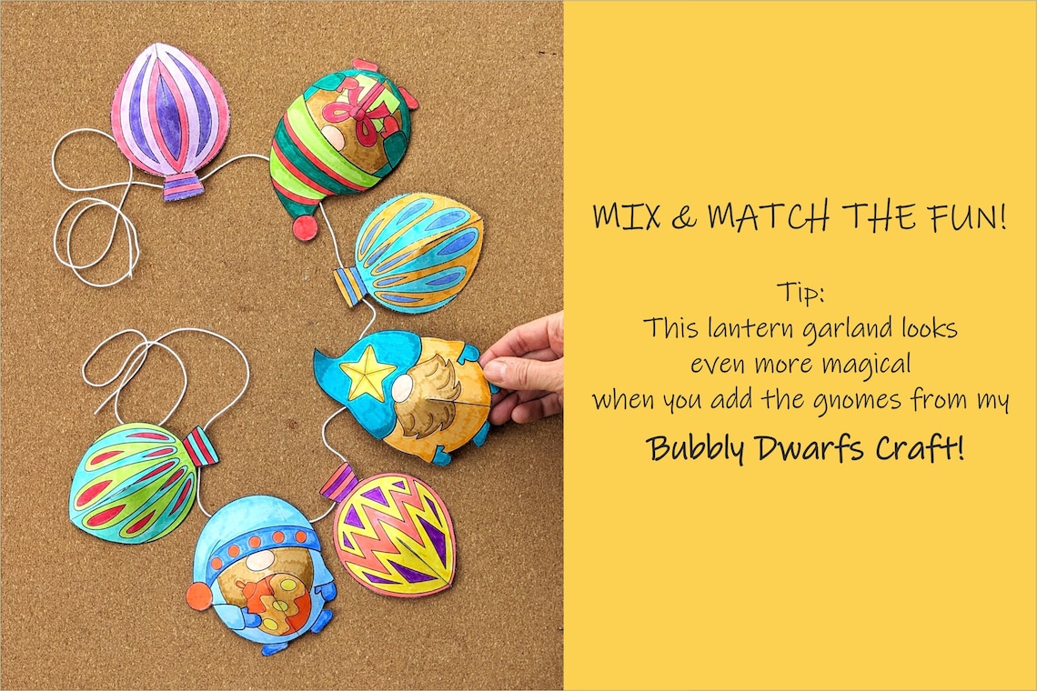 3D Paper Lanterns Garland Craft — Easy Kids Christmas Activity ...